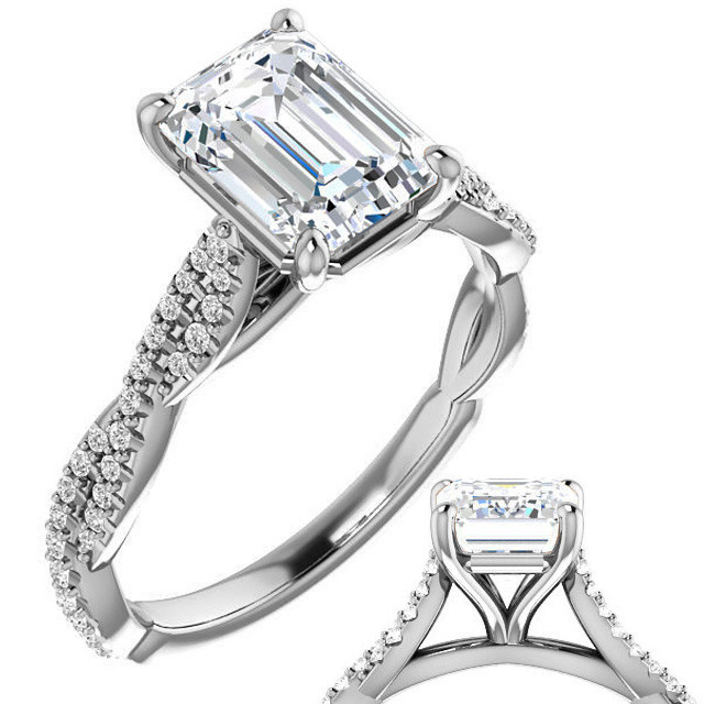 Round cut Infinity Style Engagement Ring - enr325 - MoissaniteCo.com