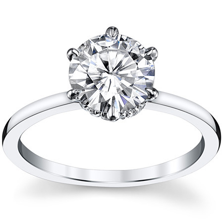 Diamond Collar 6-Prong Round H&A Moissanite Engagement Ring - eng081 ...