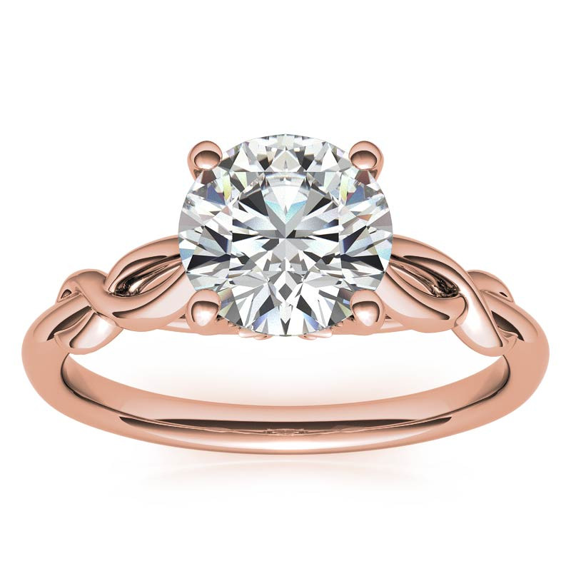 Round Sculptural Styled Ring - enr082 - MoissaniteCo.com