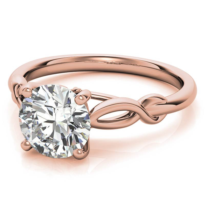 Round Sculptural Styled Ring - enr082 - MoissaniteCo.com