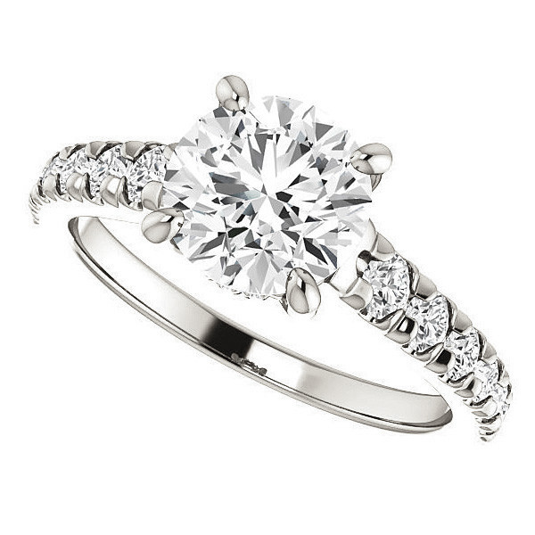 Round Moissanite Engagement Ring - enr417 - MoissaniteCo.com