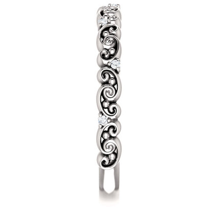 .04ct Round Diamond Scroll Design Stackable Band - stack069 ...